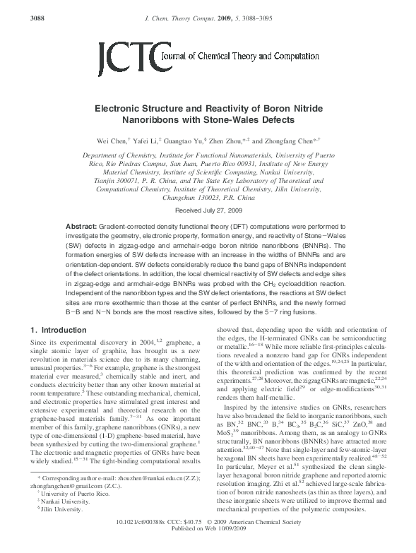 (PDF) Electronic Structure and Reactivity of Boron Nitride Nanoribbons ...