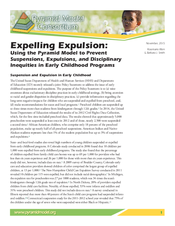 (PDF) Expelling Expulsion: Using the Pyramid Model to Prevent ...