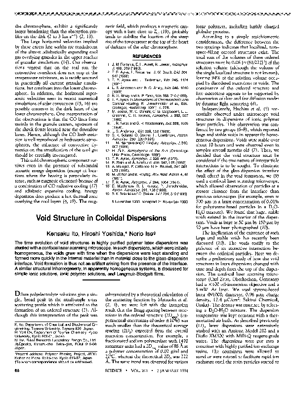 (PDF) Void Structure in Colloidal Dispersions
