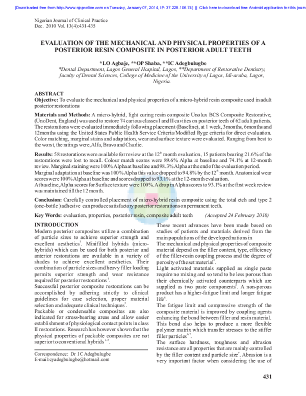 (PDF) Evaluation of post-operative sensitivity and secondary caries in ...