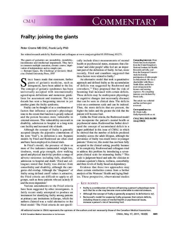 (PDF) Frailty: joining the giants
