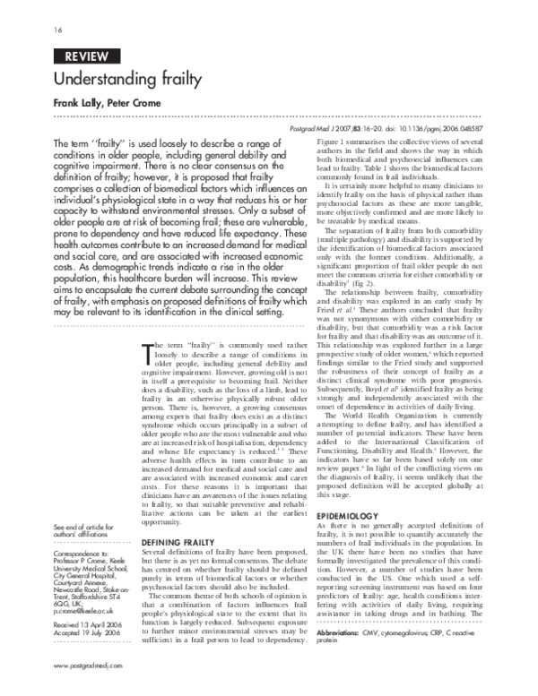 (PDF) Understanding frailty