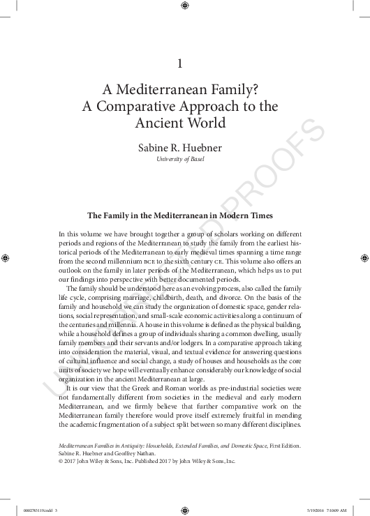(PDF) "A Mediterranean Family? A Comparative Approach to the Ancient ...