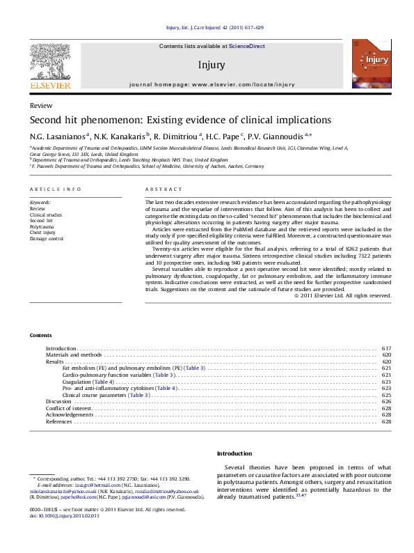 (PDF) Second hit phenomenon: Existing evidence of clinical implications