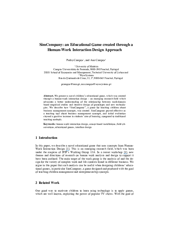 (PDF) SimCompany: An Educational Game Created through a Human-Work ...