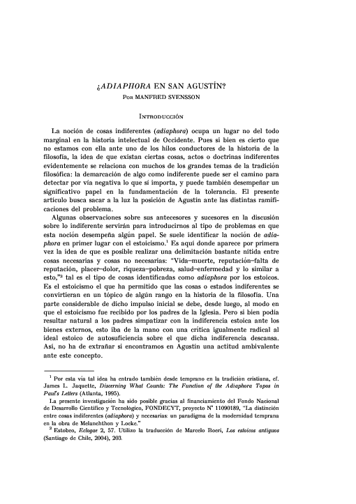 (PDF) ¿Adiaphora en san Agustín?