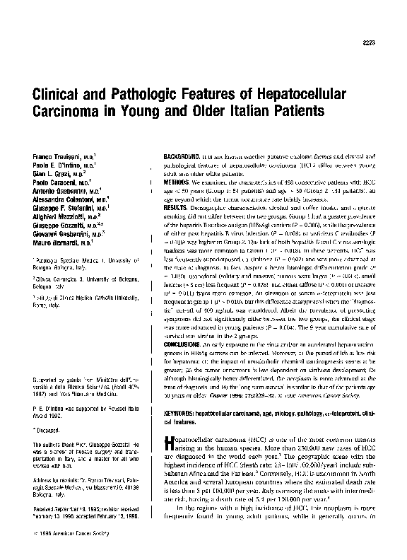 (PDF) Clinical and pathologic features of hepatocellular carcinoma in ...