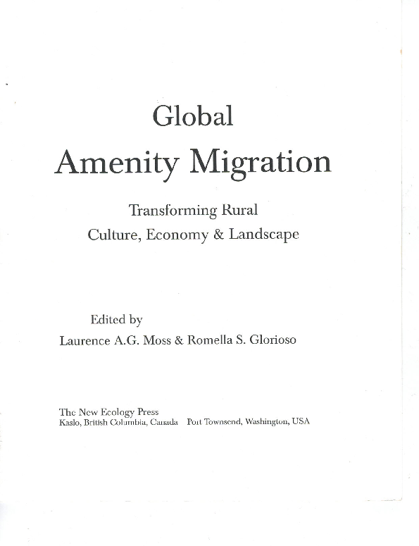 (PDF) The Rural Change Agent Amenity Migration: Some Further Explorations