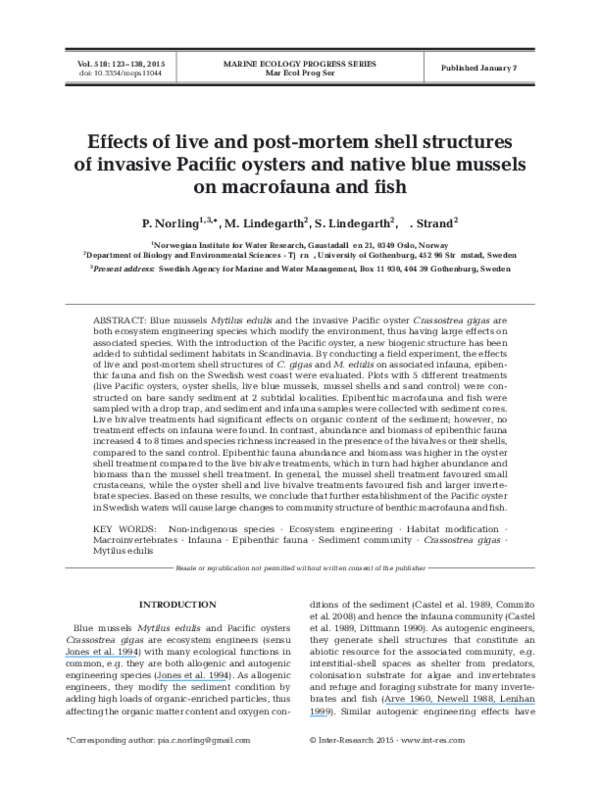 (PDF) Effects of live and post-mortem shell structures of invasive ...