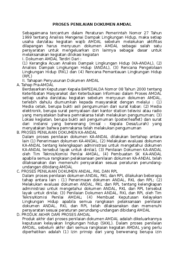 (DOC) PROSES PENILAIAN DOKUMEN AMDAL
