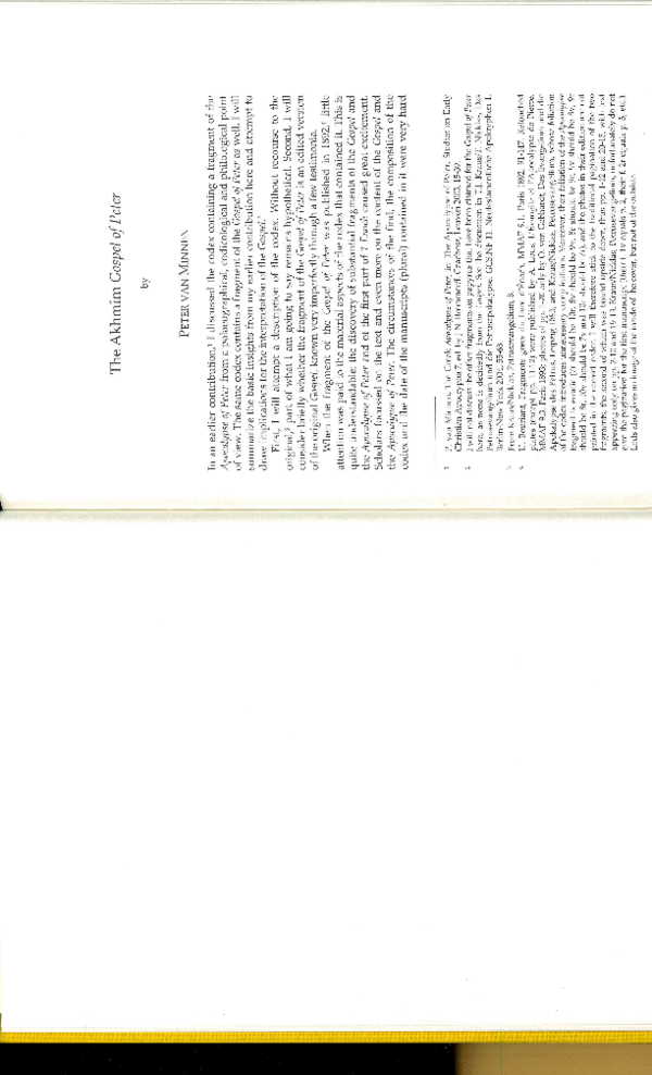 (PDF) The Akhmim codex of the Gospel of Peter