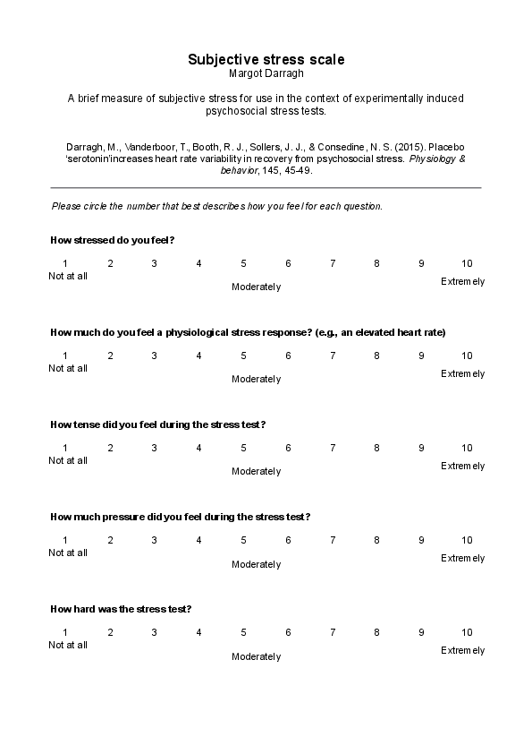 (DOC) Subjective Stress Scale