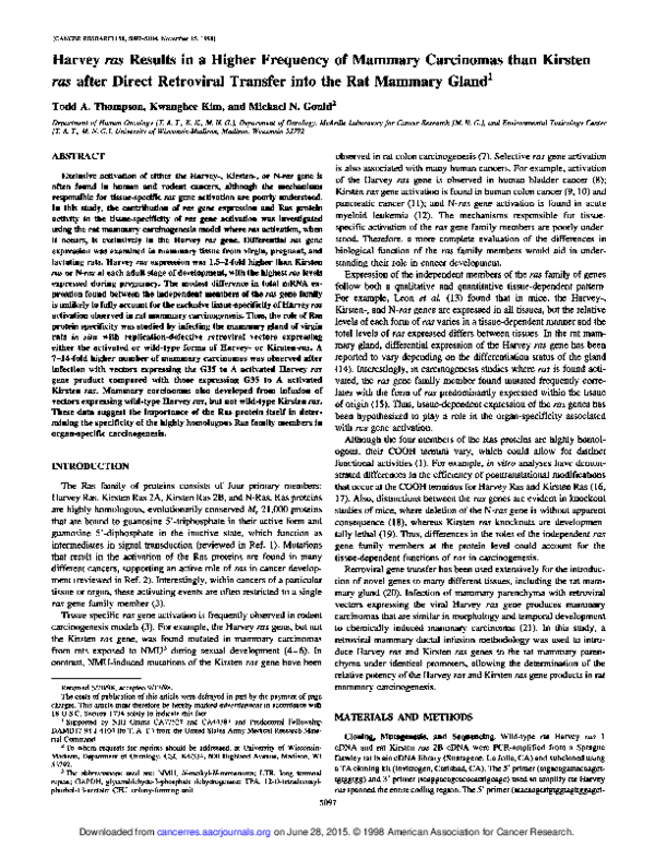 (PDF) Regions of H- and K-Ras That Provide Organ Specificity/Potency in ...