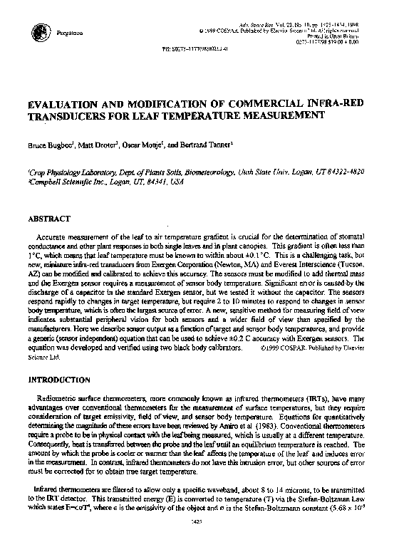 (PDF) Evaluation and Modification of Commercial Infra-Red Transducers ...