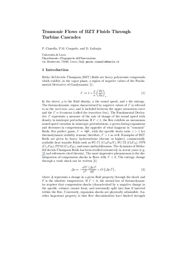 (PDF) Shape Optimization for Dense Gas Flows in Turbine Cascades