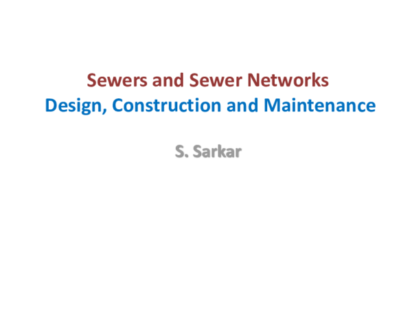Pdf Sewers And Sewer Networks Design Construction And Maintenance