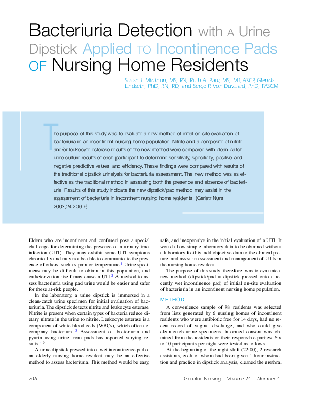 (PDF) Bacteriuria detection with a urine dipstick applied to ...