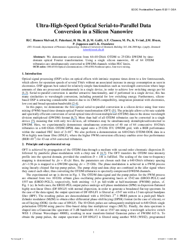(PDF) Ultra-high-speed optical serial-to-parallel data conversion by ...