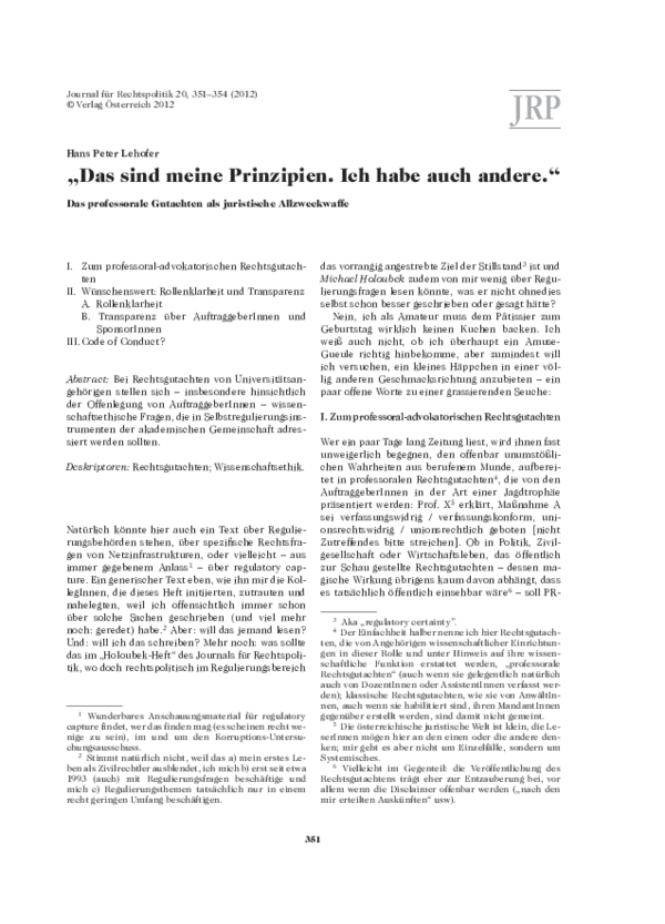 (PDF) \Das sind meine Prinzipien. Ich habe auch andere.\