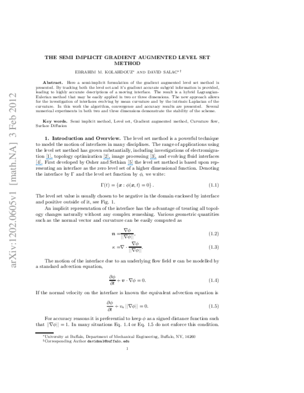 Pdf A Semi Implicit Gradient Augmented Level Set Method 9982