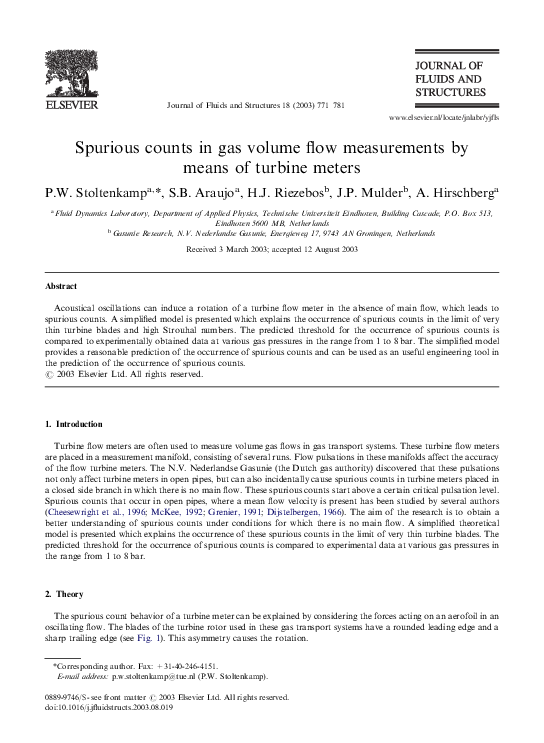 (PDF) Spurious counts in gas volume flow measurements by means of ...
