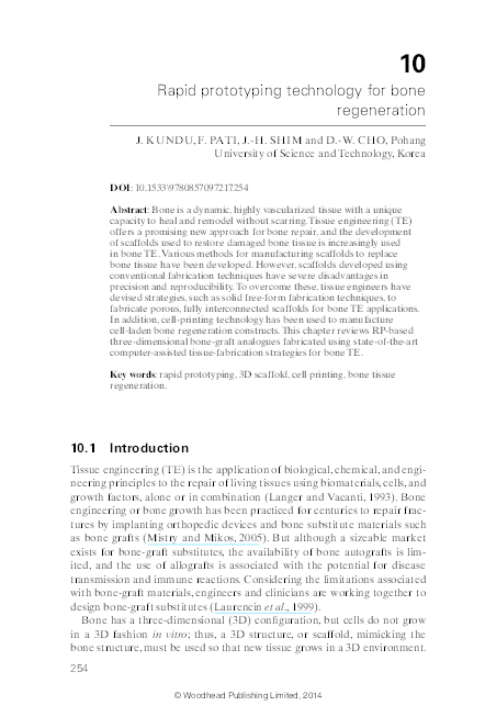 (PDF) Rapid prototyping technology for bone regeneration