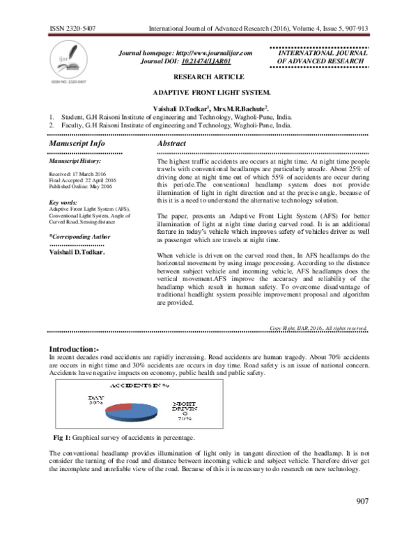 (PDF) ADAPTIVE FRONT LIGHT SYSTEM.