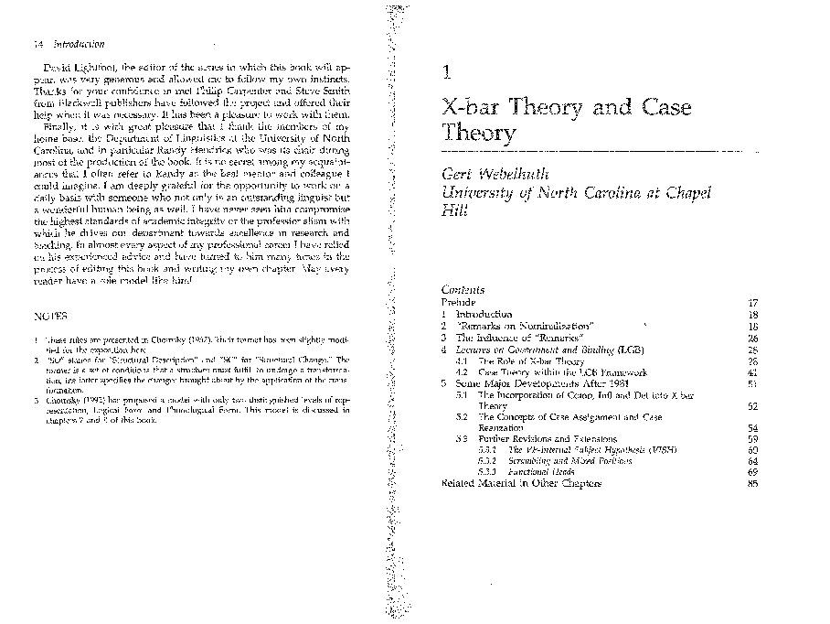 (PDF) X-bar theory and case theory