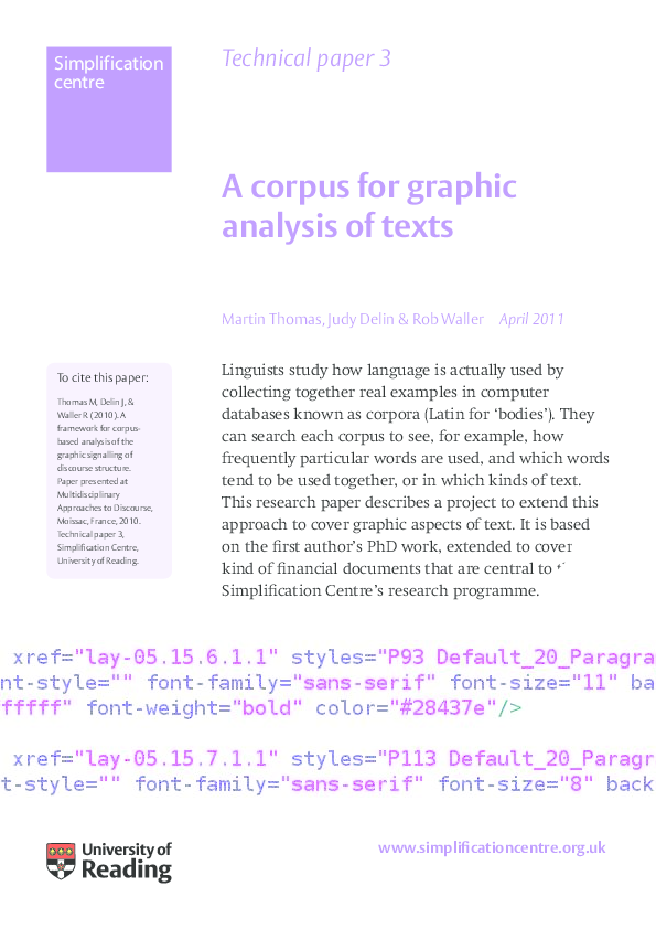 (PDF) A corpus for graphic analysis of texts