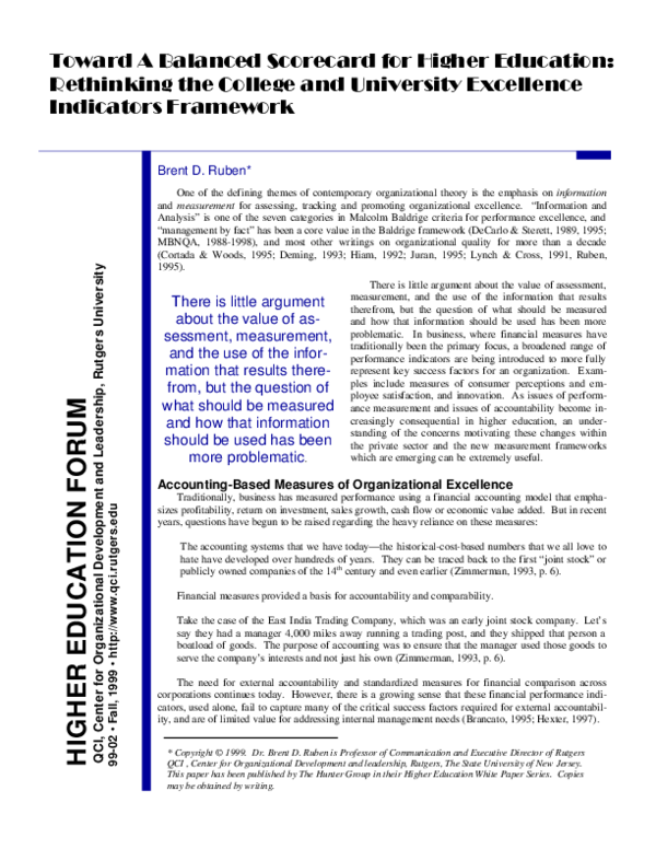 (PDF) Balanced Scorecard in Higher Education