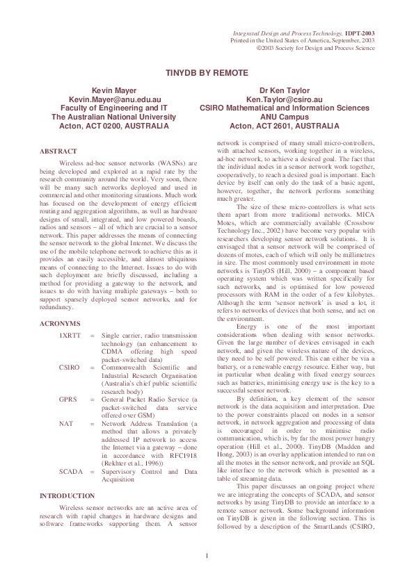 (PDF) TinyDB by remote