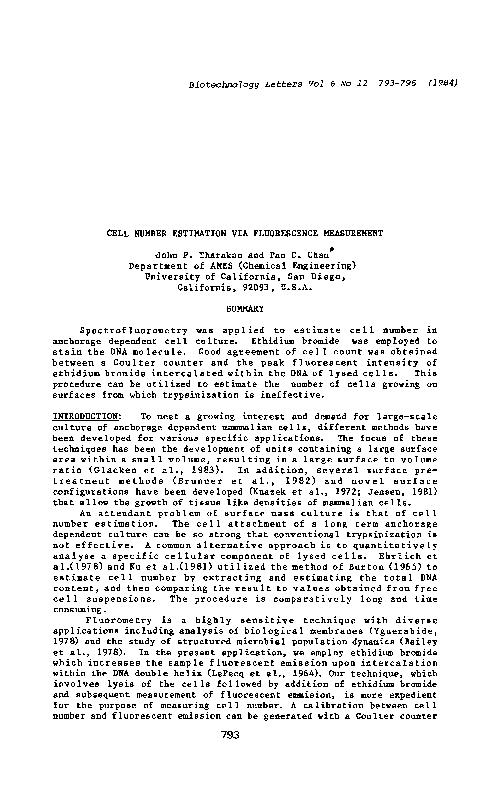 (PDF) Cell number estimation via fluorescence measurement