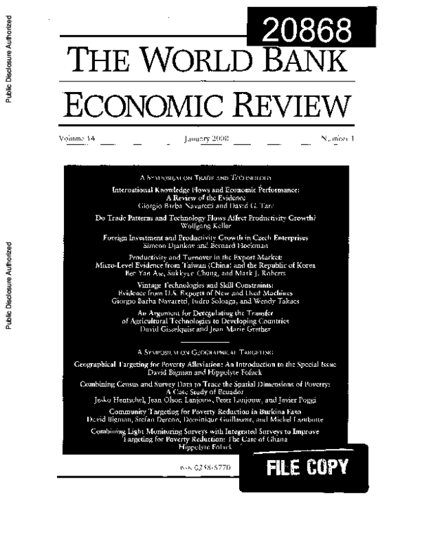 (PDF) The World Bank economic review 14 (1) | Isidro Soloaga - Academia.edu