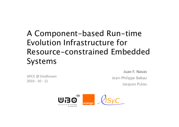 Pdf A Component Based Run Time Evolution Infrastructure For Resource Constrained Embedded