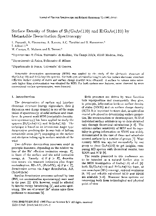 (PDF) Surface density of states of Sb/GaAs (110) and H:GaAs(110) by ...