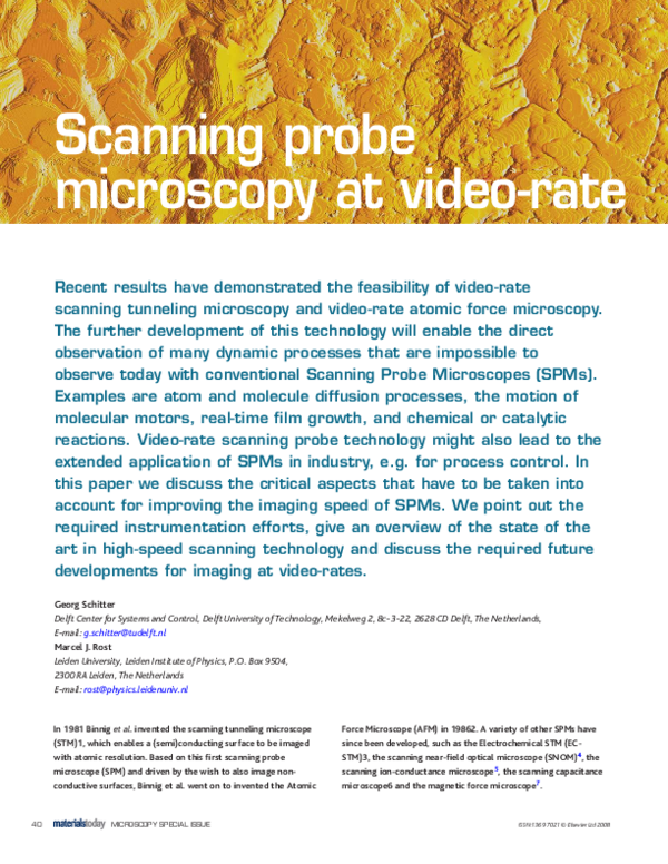 (PDF) Scanning probe microscopy at video-rate