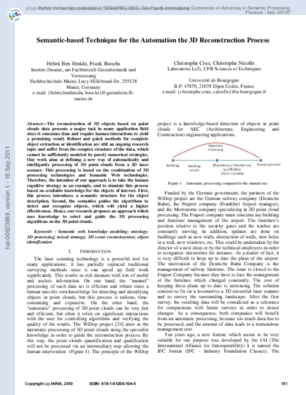 (PDF) Semantic-based Technique for the Automation the 3D Reconstruction ...