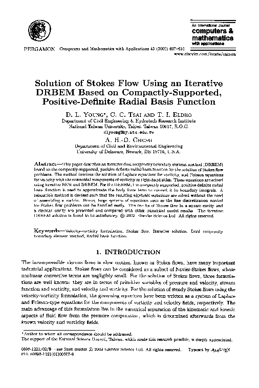 Pdf Solution Of Stokes Flow Using An Iterative Drbem Based On 5283