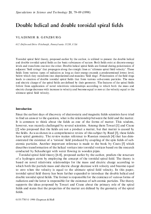 (PDF) Double helical and double toroidal spiral fields
