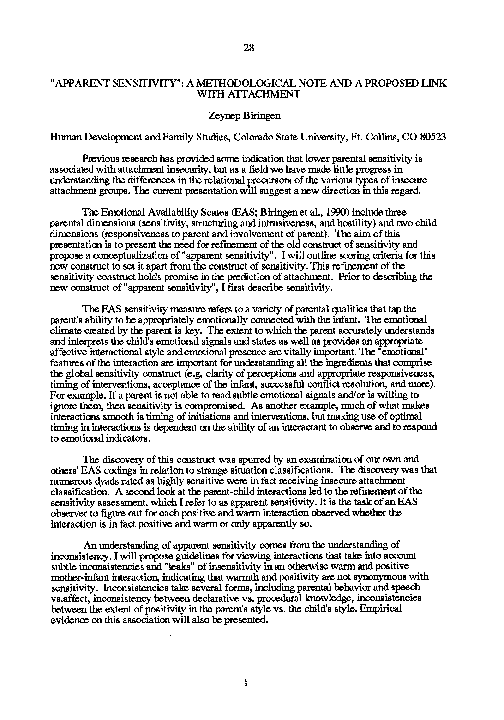 (PDF) “Apparent sensitivity”: A methodological note and a proposed link ...