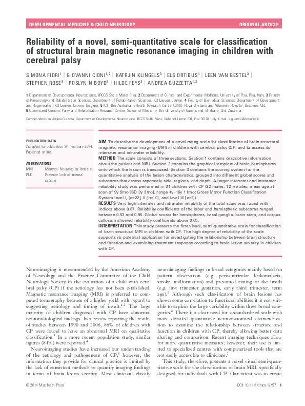 (PDF) Reliability of a novel, semi‐quantitative scale for ...