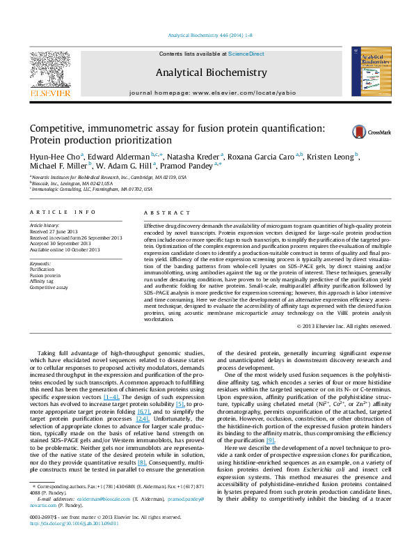 (PDF) Competitive, immunometric assay for fusion protein quantification ...
