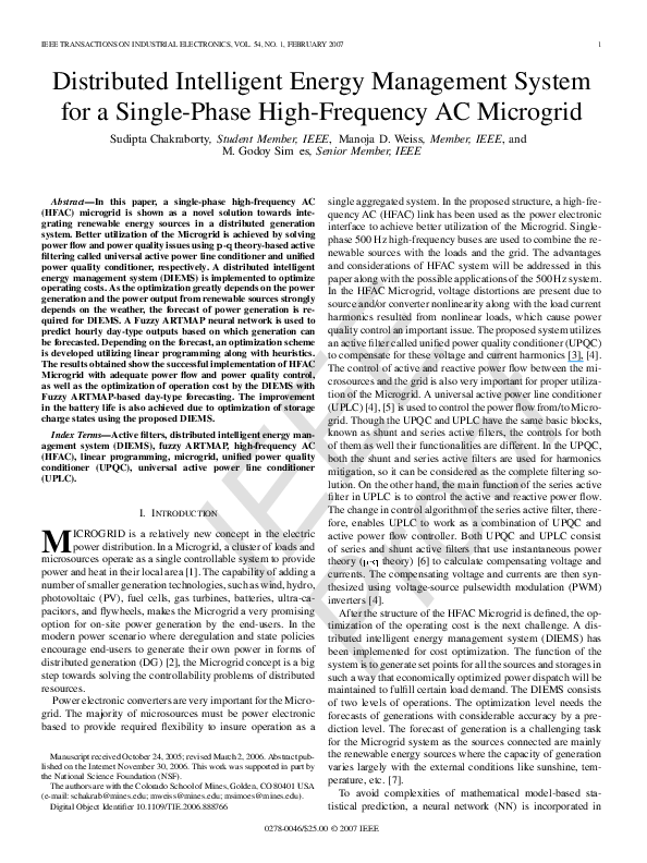 (PDF) Distributed Intelligent Energy Management System for a Single-Phase High-Frequency AC ...