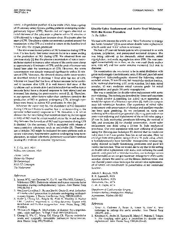 (PDF) Double-valve replacement and aortic root widening with the konno ...