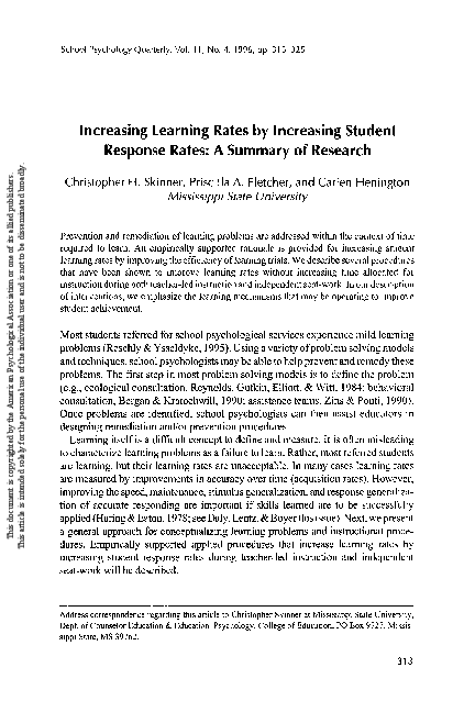 (PDF) Increasing learning rates by increasing student response rates: A ...