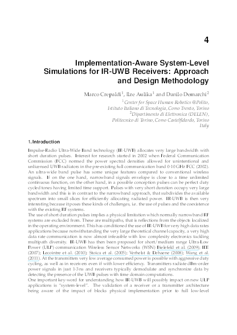 (PDF) Implementation-Aware System-Level Simulations for IR-UWB Receivers: Approach and Design ...