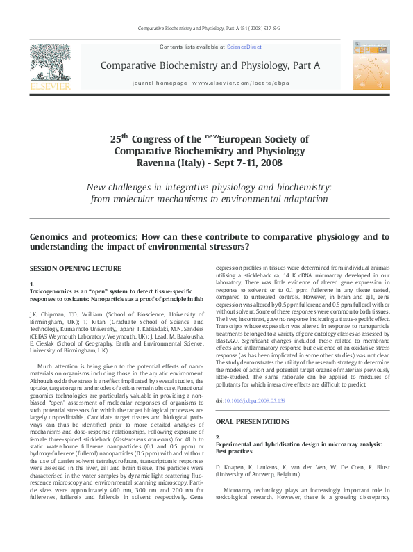 (PDF) Toxicogenomics as an “open” system to detect tissue-specific ...