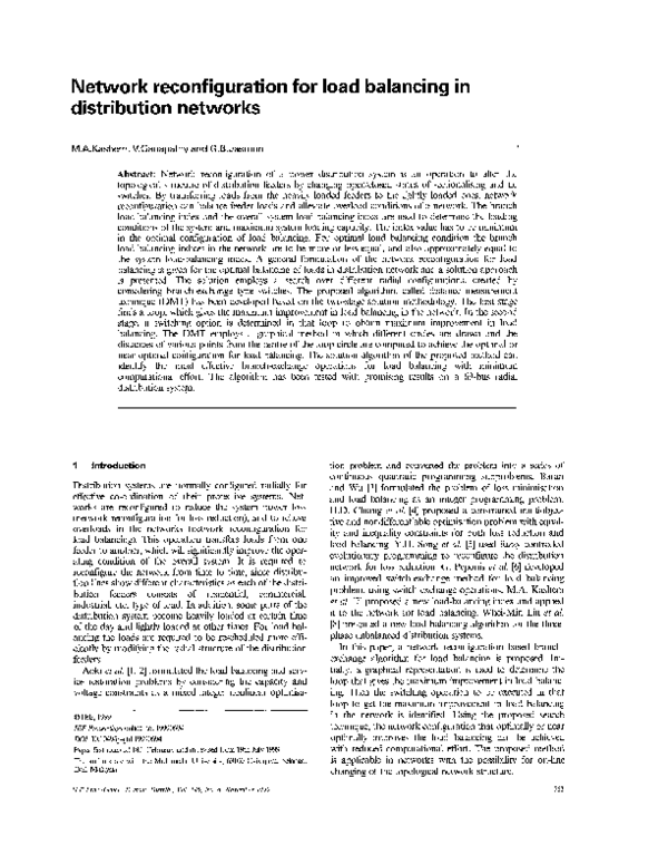Pdf Load Balancing Via Network Reconfiguration