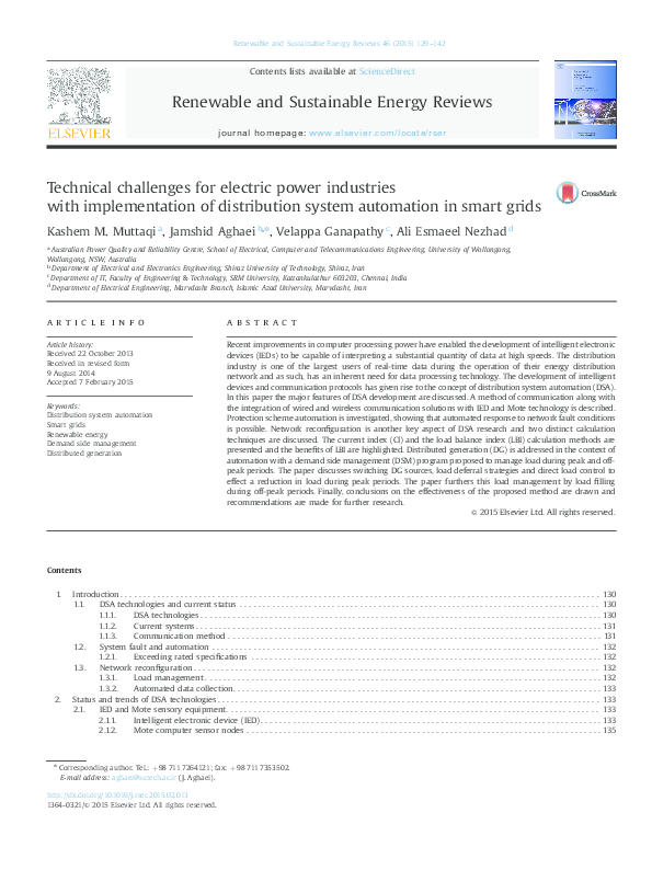 (PDF) Technical challenges for electric power industries due to grid ...