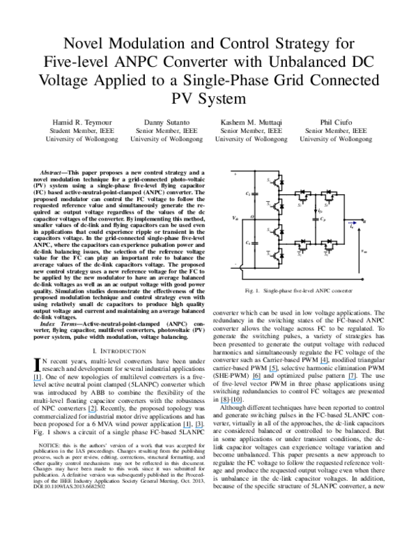 (PDF) Novel modulation and control strategy for five-level ANPC ...
